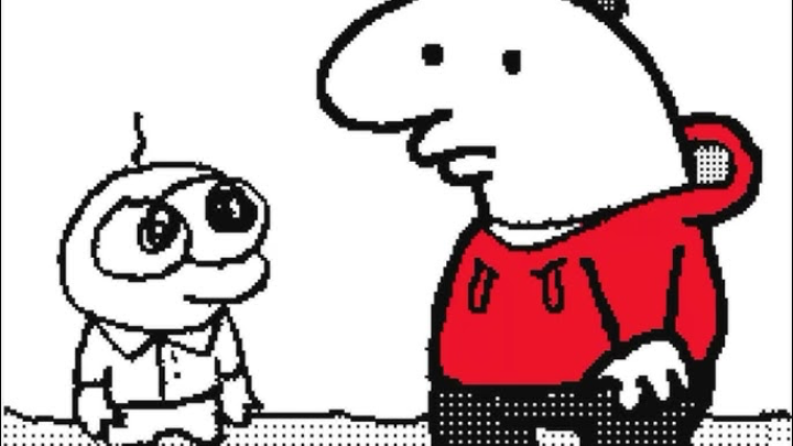 A Smiling Friends Scene but it's in Flipnote