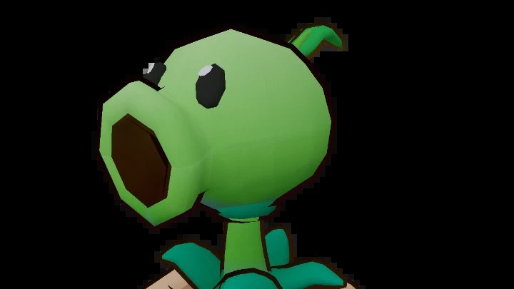 Peashooter 3D Model in Blender