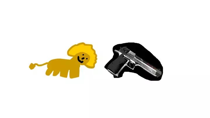 lion vs gun