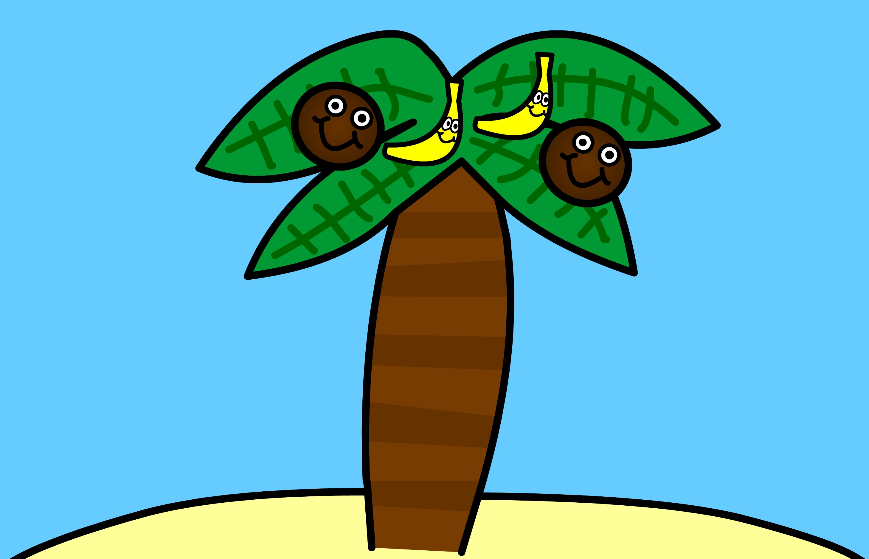 Bananas in Coconut Tree
