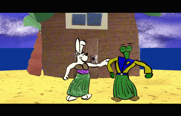 Space Alien Hula Bunny 01