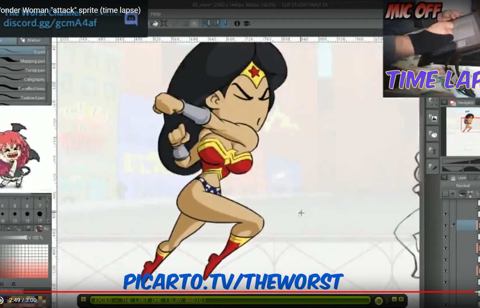 [GIBC] Wonder Woman "attack" sprite (time lapse)