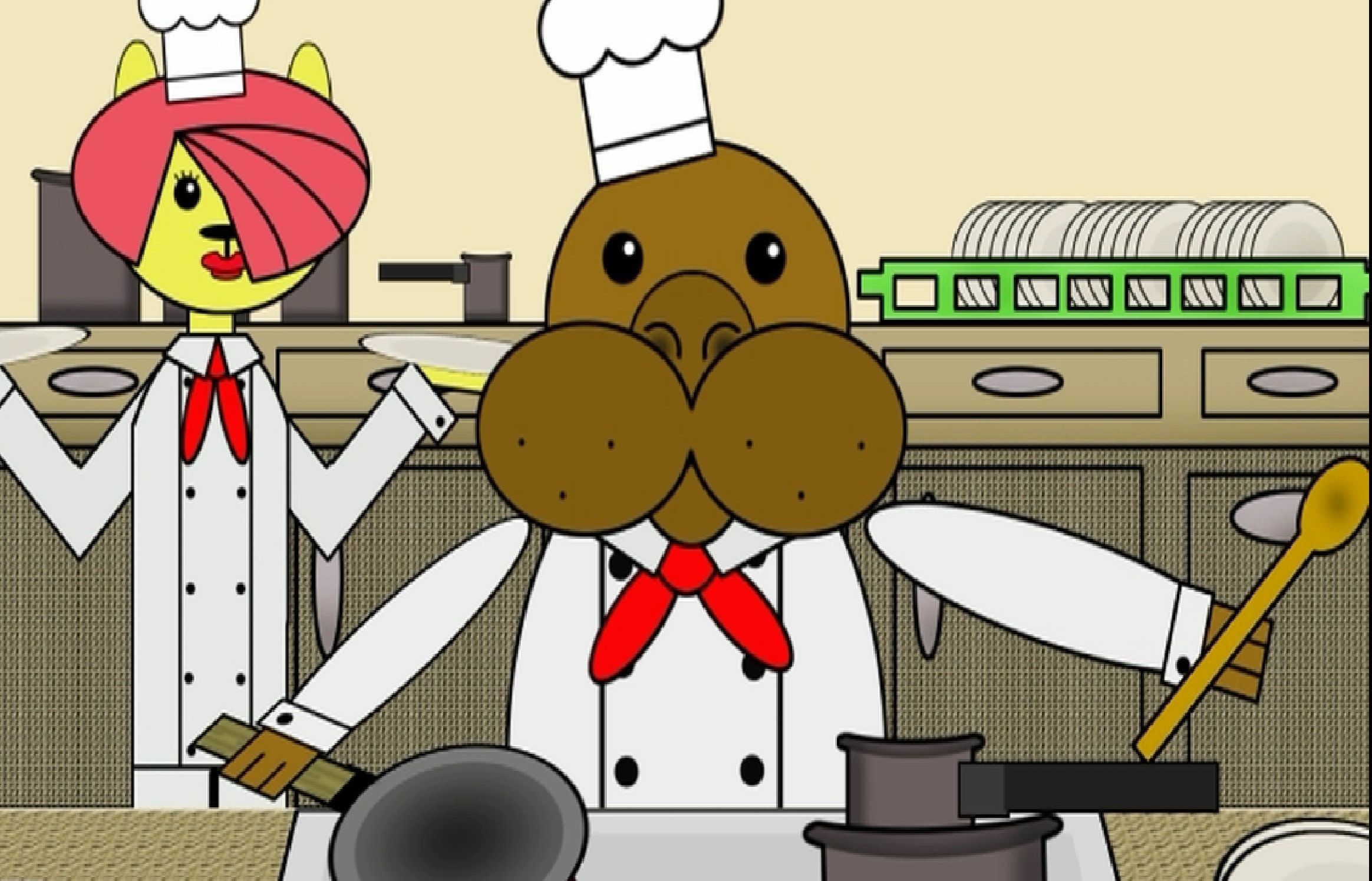 Chef Walrus Cooks Meat Balls