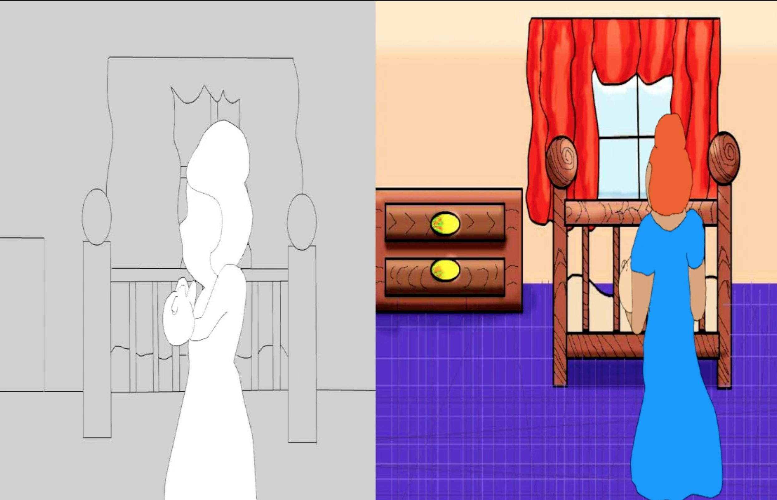 Baby and Teddy animatic and Final comparssion