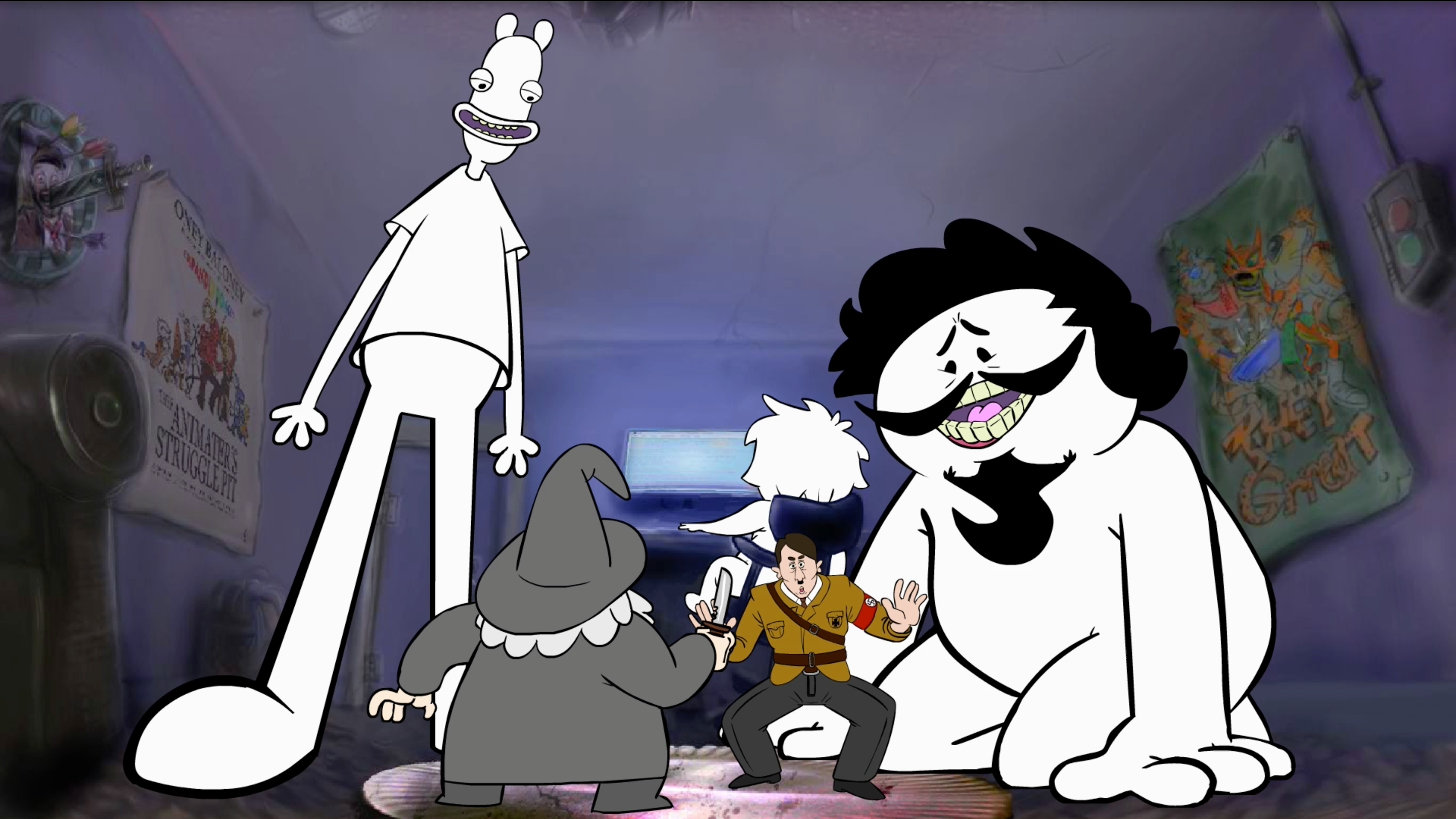 Mini Hitler Clone Knife Fight (totally tubular collab scene 28)