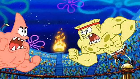 spongebob fight