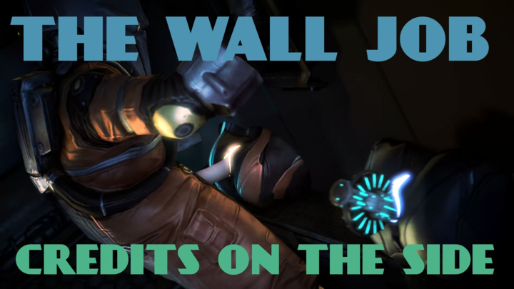 The wall job credits on the side