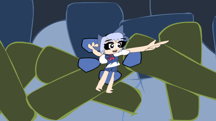 touhou flying problem fall cirno animation