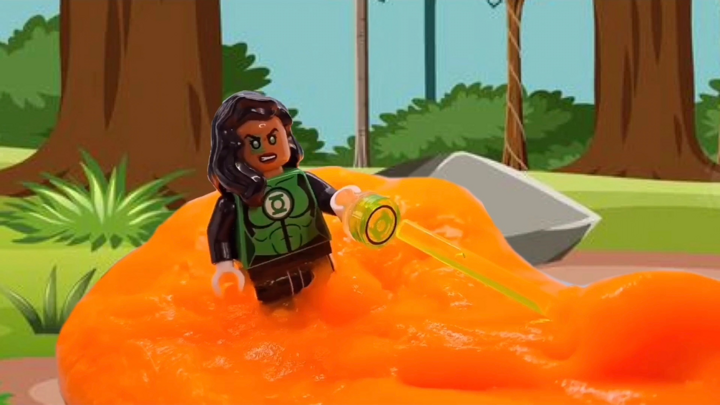 Lego Green lantern caught by living slime