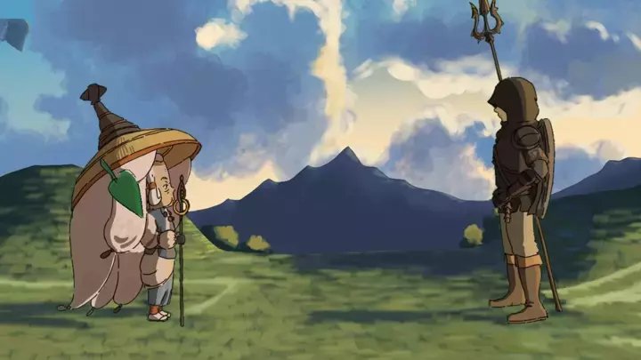 Link and Impa Re-encounter - Zelda Tears of The Kingdom. Anime Ghibli Style