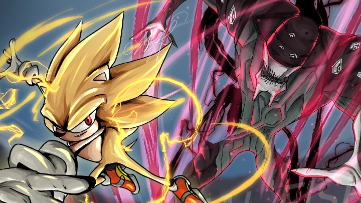 Super Sonic VS Giganto 2D animation