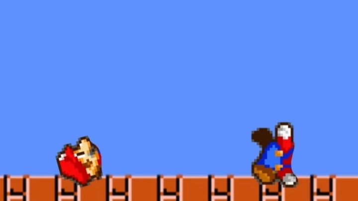 Mario dies by Strong Block