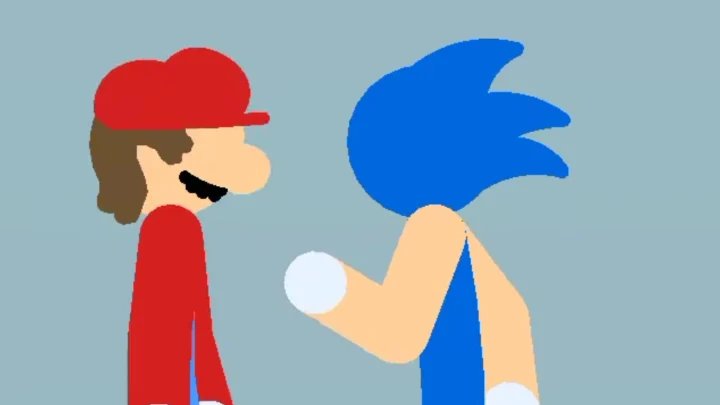 Stick Sonic Vs. Stick Mario